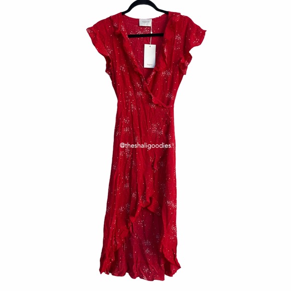 Auguste The Label | Dresses | Auguste Celestial Wrap Midi Dress Red ...